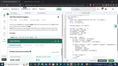 Gfg160 Codenewbie Problemsolving Datastructures Cplusplus Subhash Paingoriya