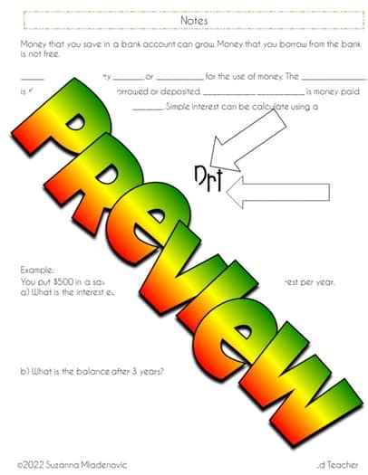 Simple Interest Guided Notes Digital By The Distracted Teacher