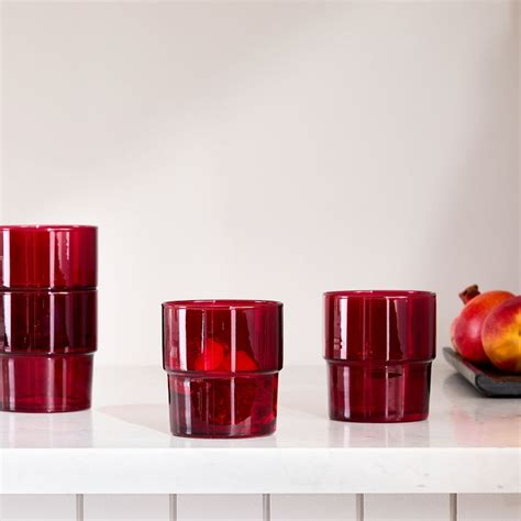 Essential Stacking Drinking Red Glass West Elm