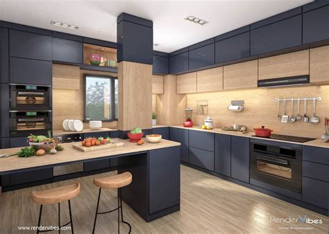 Collection Of Kitchen 3D Renderings From Various Projects Render