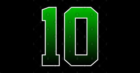 Green Number 10 By Ericokore In 2023 Sticker Design 10 Things Number 10