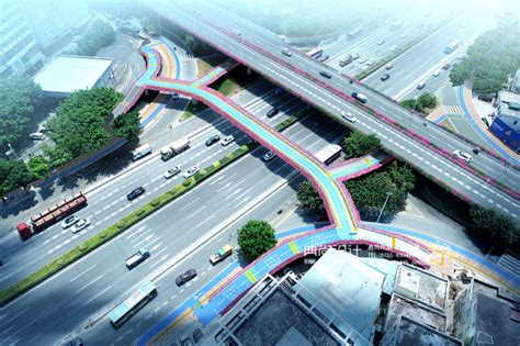 2a新安五路跨线桥 高架桥跨线桥效果图
