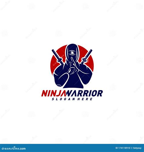 Ninja Warrior Design Vector Illustration Silhouette Of Japanese