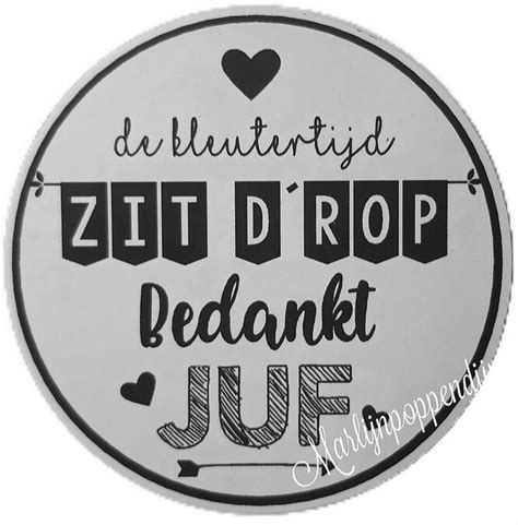 Sticker Met Tekst Juf Bedankt 6 Cm Doorsnee Juf Stickers