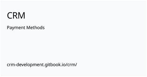 Payment Methods Crm Development