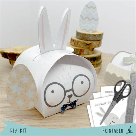 Osterhase Mit Brille DIY Geschenkbox Ostern