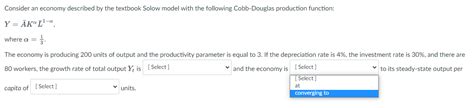 Solved Consider An Economy Described By The Textbook Solow Chegg