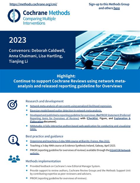 In The Spotlight 2023 Comparing Multiple Interventions Methods Group Cochrane Methods