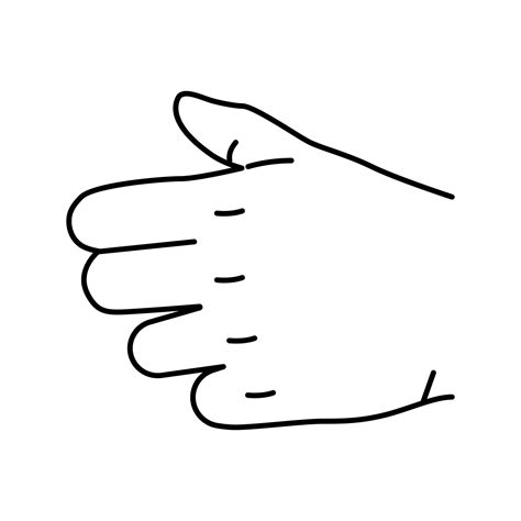 Grip Hand Gesture Line Icon Vector Illustration 19002604 Vector Art At