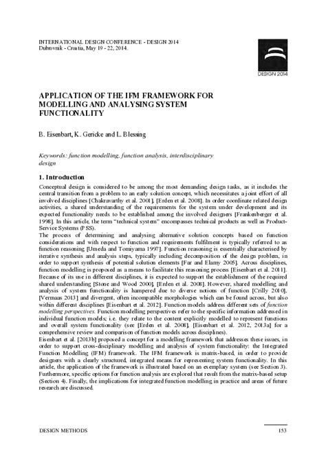 pdf application of the ifm framework for modelling and analysing