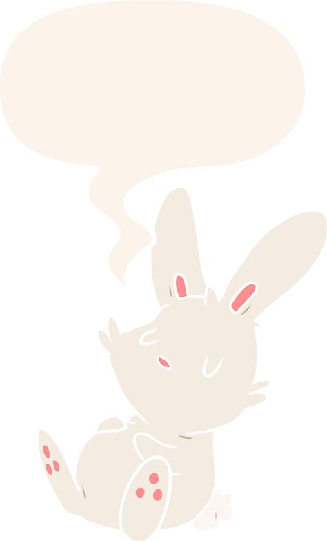 Cute Cartoon Rabbit Sleeping With Speech Bubble In Retro Style 45127953 Png