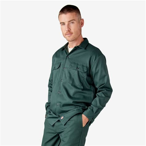 Dickies Long Sleeve Work Shirt Hunter Green Gardena Department Store