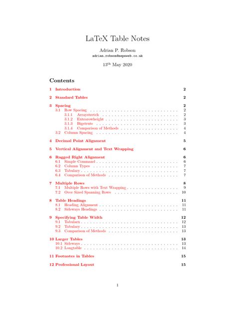 Latex Table Notes Pdf Text Typography