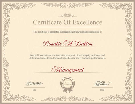 Performance Award Certificate Template Landscape Wordlayouts