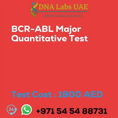Bcr Abl Major Quantitative Test Cost Dna Labs Uae