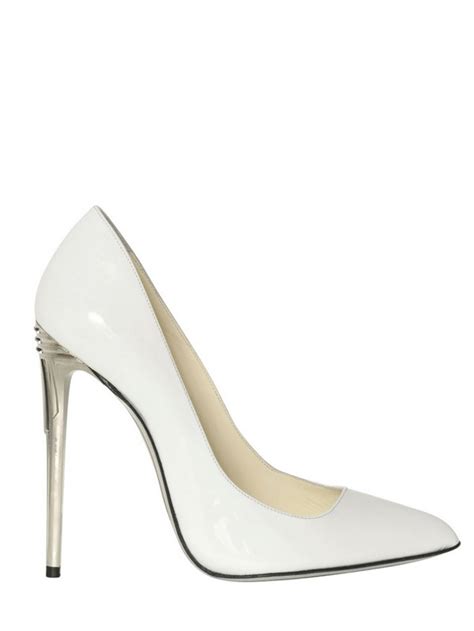 Lyst Balmain 100mm White Patent Leather Pumps In White
