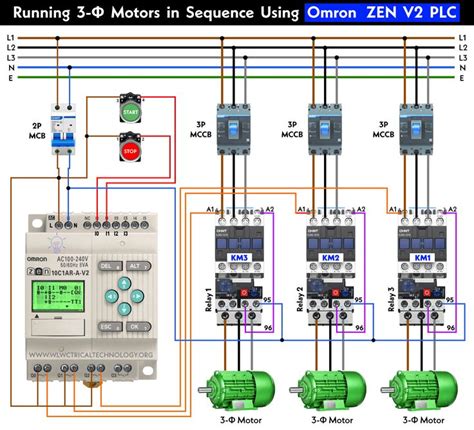 Sequential Motor Control Circuit Using Zen Programable Relay Home