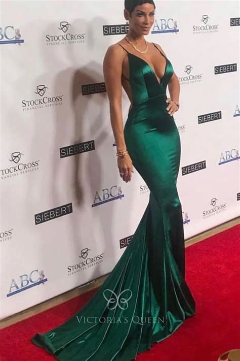 Green Satin Backless Dress Dresses Images 2024