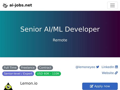 Hiring Usd 60k 110k Senior Aiml Developer Fully Remote Rremotepython