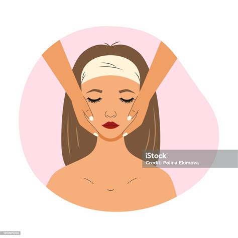 얼굴 마사지 여성과 스파 트리트먼트 피부의 아름다움과 젊음 미용실 얼굴 마사지에 대한 스톡 벡터 아트 및 기타 이미지 얼굴