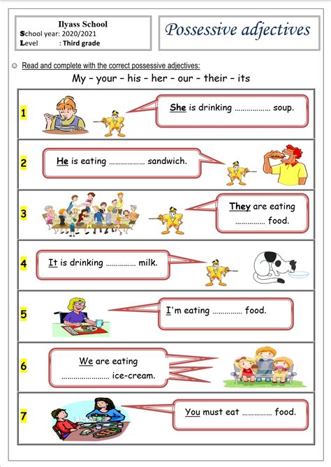 Possessive Adjectives Worksheet Worksheets Library