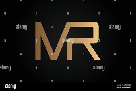 Luxury Initial RM Or MR Monogram Text Letter Logo Design Stock Vector
