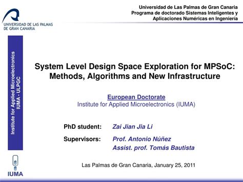 Ppt System Level Design Space Exploration For Mpsoc Methods