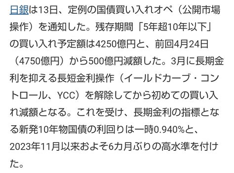 日銀の国債買い入れ減額で Soy爺の株式投資