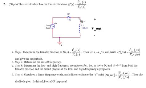 Solved The Circuit Below Has The Transfer Function Hs