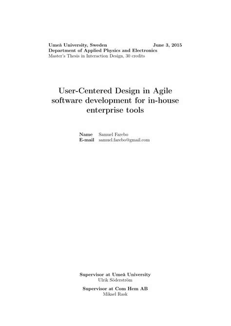 pdf user centered design in agile software development for in house