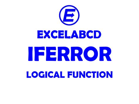 Excel Iferror Function Excelabcd