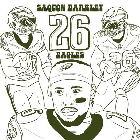 Philadelphia Eagles Coloring Pages Saquon Barkley 2025