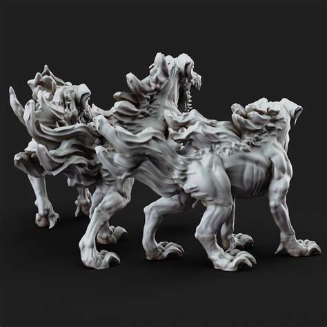 Shadow Mastiff Miniatures For Dungeons And Dragons Etsy