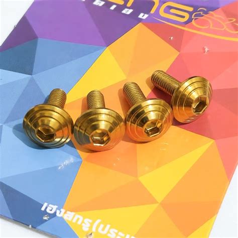 Heng Gold White Fuel Tank Valve Sensor Mounting Bolts 4pcs Set Yamaha Mio Sporty Soulty