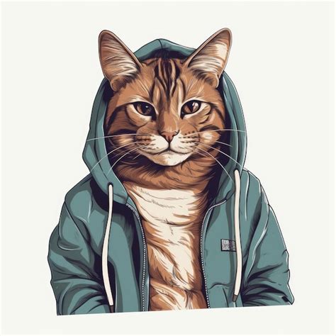 Premium Ai Image Cat Fashionable Flat Illustration Drawn In Adobe