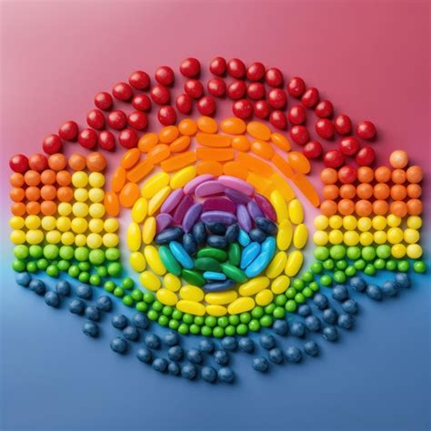 Premium Ai Image A Rainbow Eye Made Out Of Candy Balls Generative Ai