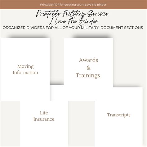 Military Binder I Love Me Binder Organizer Pcs Deployment Neutral