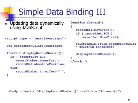 PPT Chapter 16 DHTML Data Binding PowerPoint Presentation Free