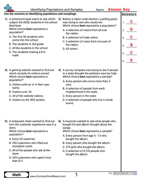 Statistic Word Problems Worksheets