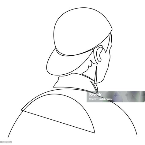뚜껑 한 줄의 연속선 그리기를 한 젊은 남자 모자를 뒤로 쓴 남자 만화에 대한 스톡 벡터 아트 및 기타 이미지 만화 청년 남자 캡 Istock