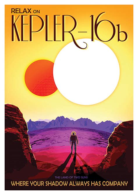 Kepler 16b Poster Vintage Space Travel Poster