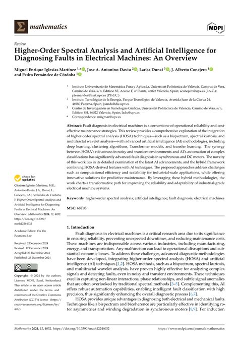 Pdf Higher Order Spectral Analysis And Artificial Intelligence For Diagnosing Faults In