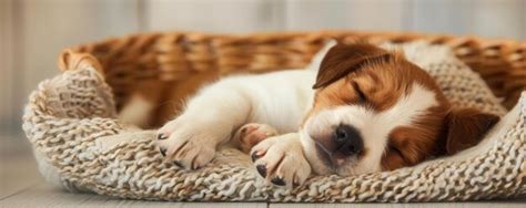Un cachorro dormido un cachorro pacífico durmiendo profundamente en una