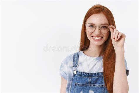 Cheerful Smiling Redhead Young Girl Grinning Confident Checking