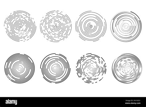Circle Concentric Lines Rippled Rings And Round Sound Waves Pattern