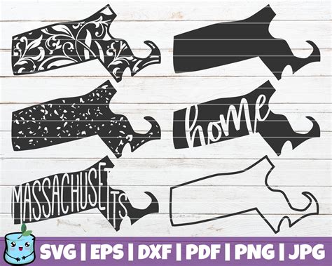 Massachusetts State Svg Bundle Svg Cut Files Commercial Etsy