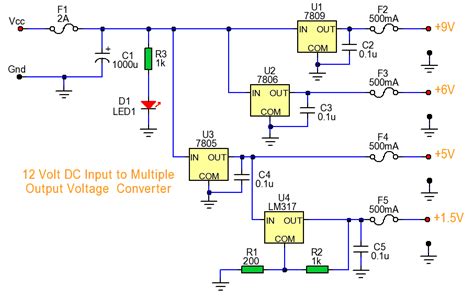 Multiple Output Dc Converter Powersupplycircuit Circuit Diagram