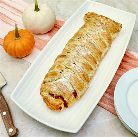 Pumpkin Cream Cheese Puff Pastry Braid Fall Recipe