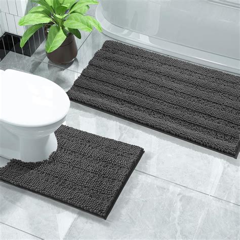 Yimobra Luxury Chenille Bathroom Rugs Sets 2 Piece Extra Thick Non