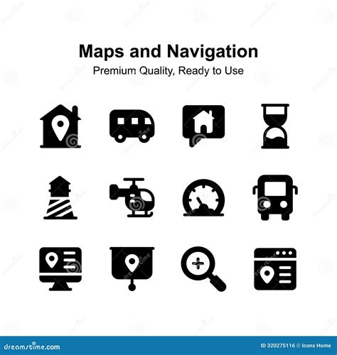 Grab This Amazing Maps And Navigation Icons Pack Stock Vector